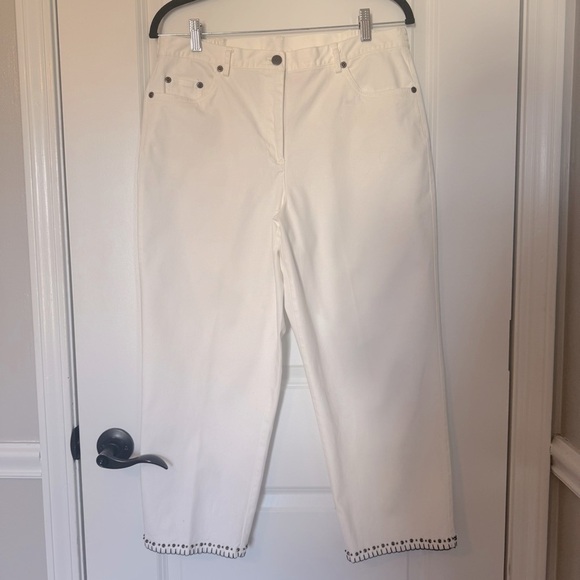 Ruby Rd. | Jeans | Ruby Rd Womens White Cropped Pants With Embellished ...
